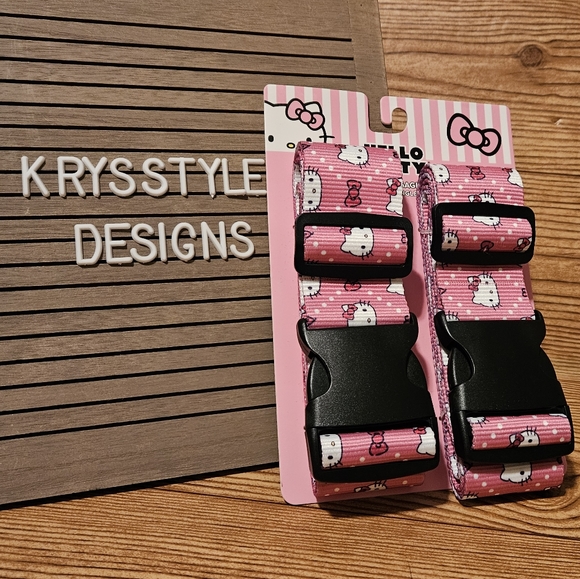 Hello Kitty | Bags | Hello Kitty Pink Luggage Straps Sanrio | Poshmark